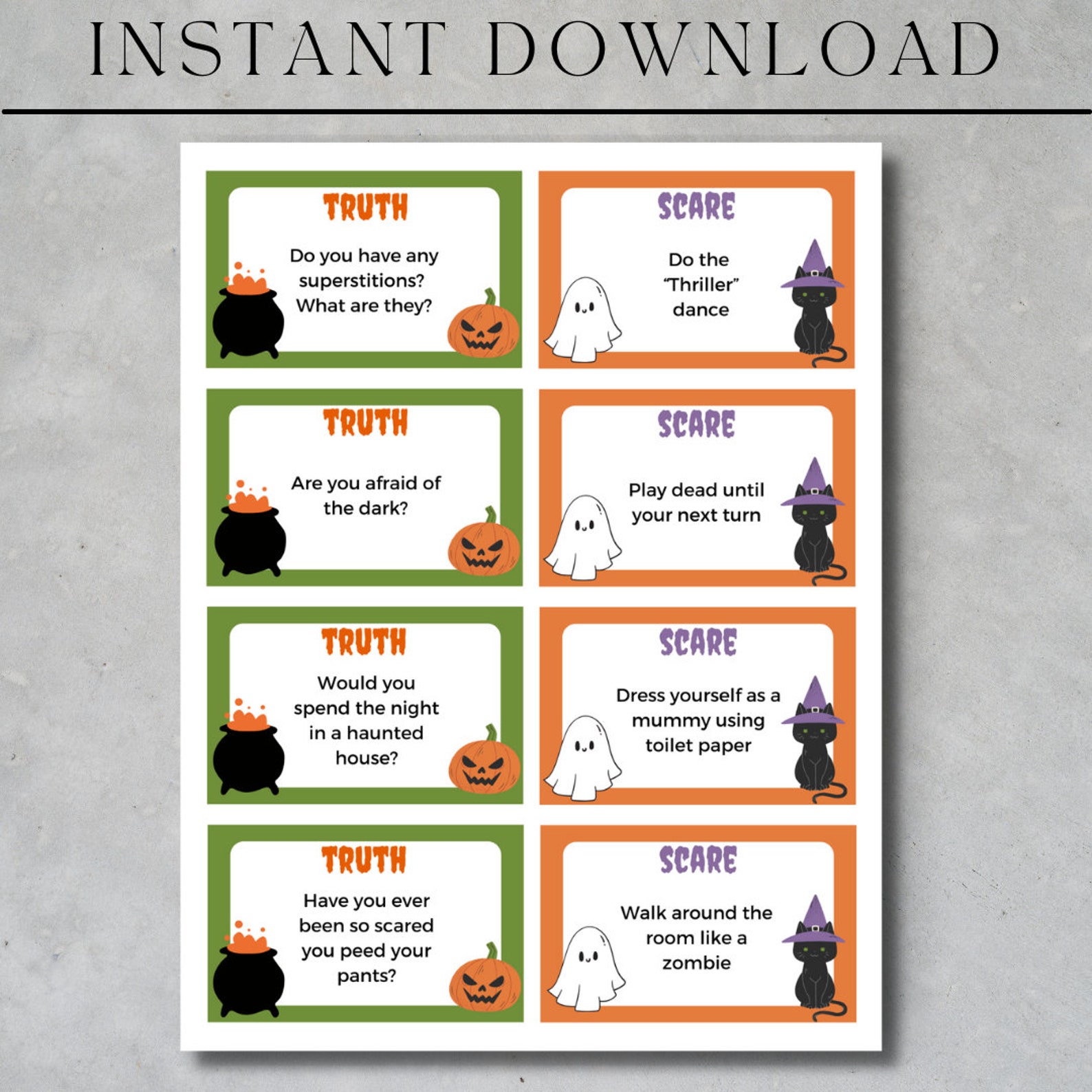 Halloween Truth or Scare, Halloween Truth or Dare, Halloween Kids Game ...