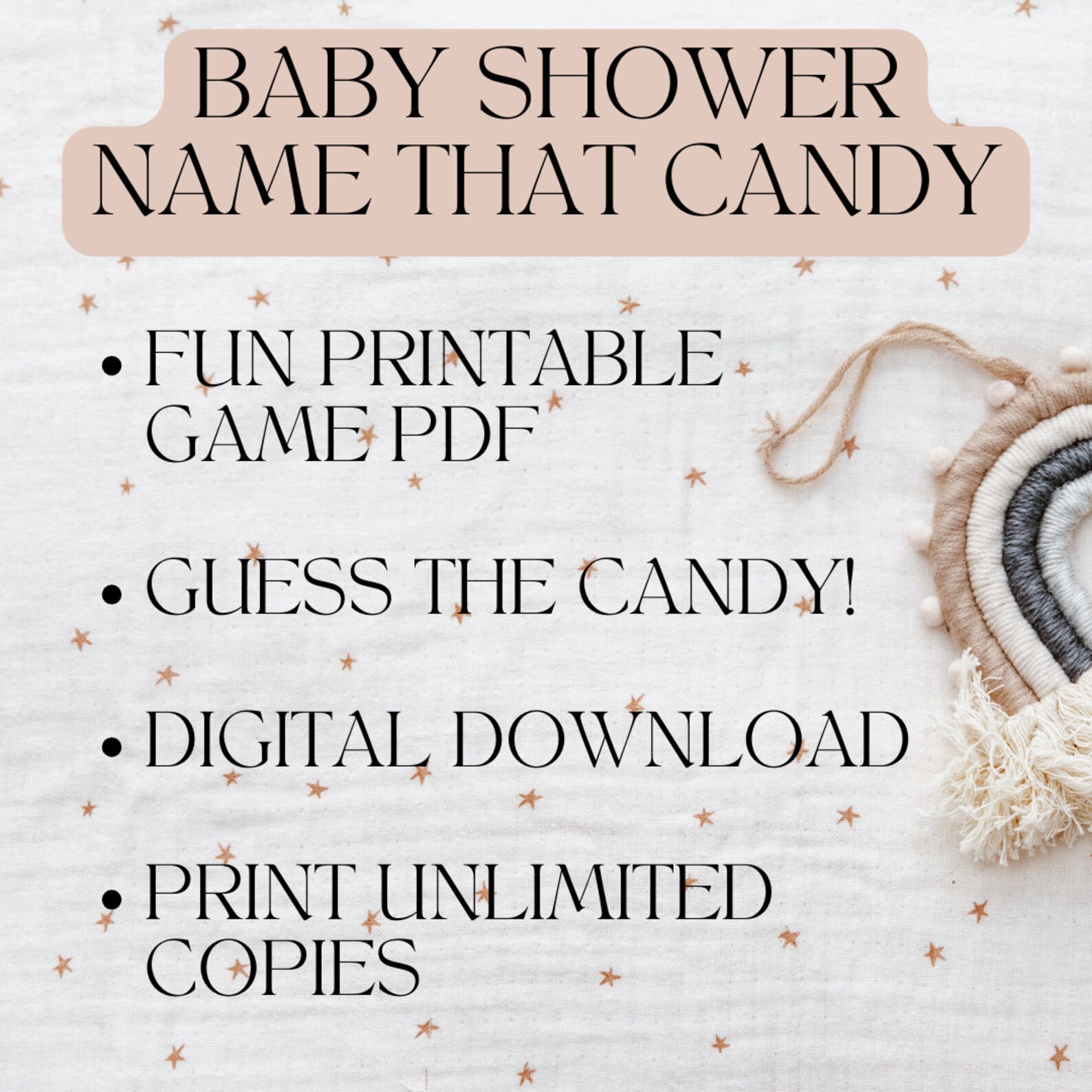 Name That Candy Baby Shower Game (instant Download) - Etsy