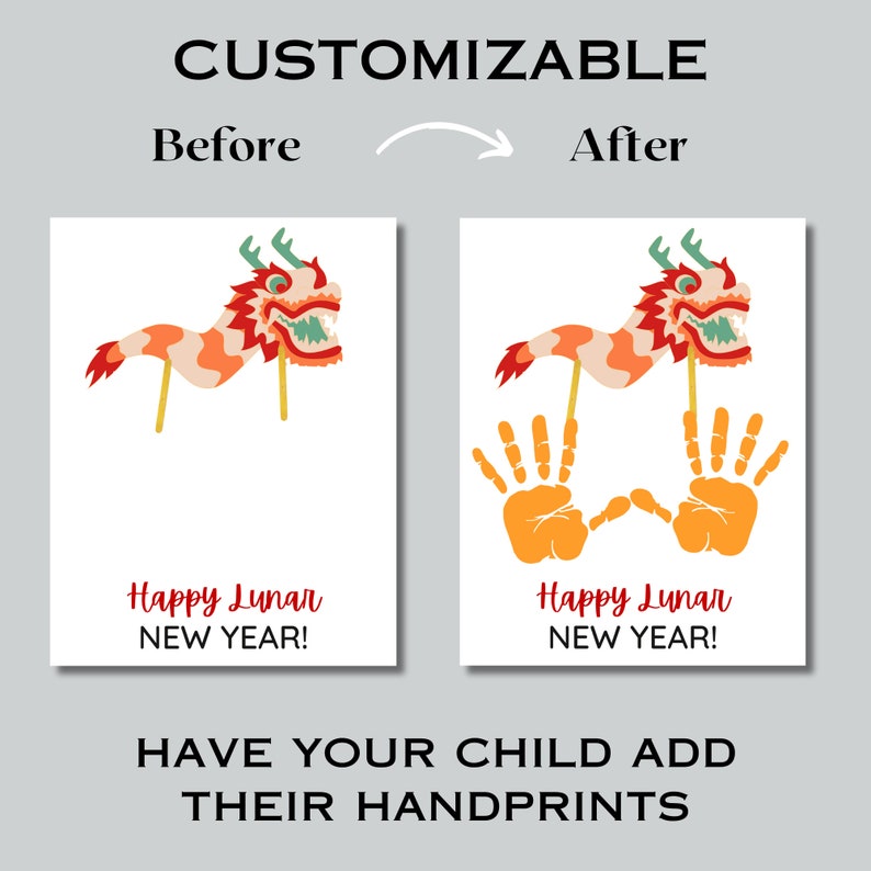 Chinese New Year Handprint Art, Lunar New Year Printable Handprint ...