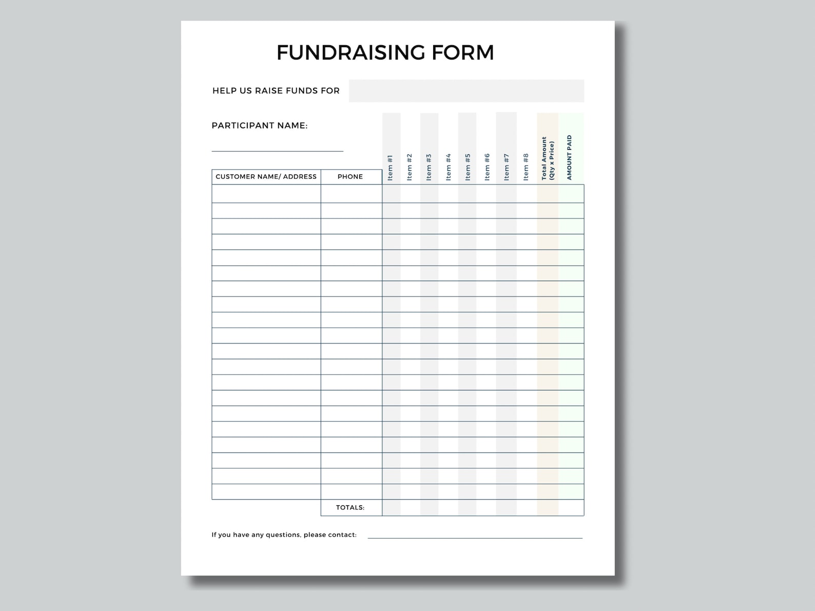 Vertical Fundraising Form, Fundraiser, Order Tracking Page, Canva ...