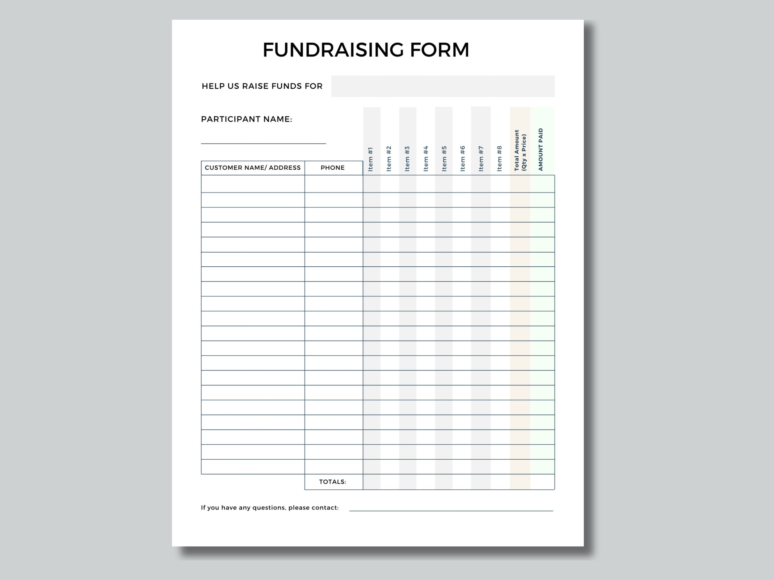 Fundraising Form, Fundraiser, Order Tracking Page, Canva Template ...