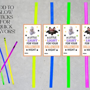 Halloween Glow Stick Tags: Printable Party Favors (PDF) - Etsy
