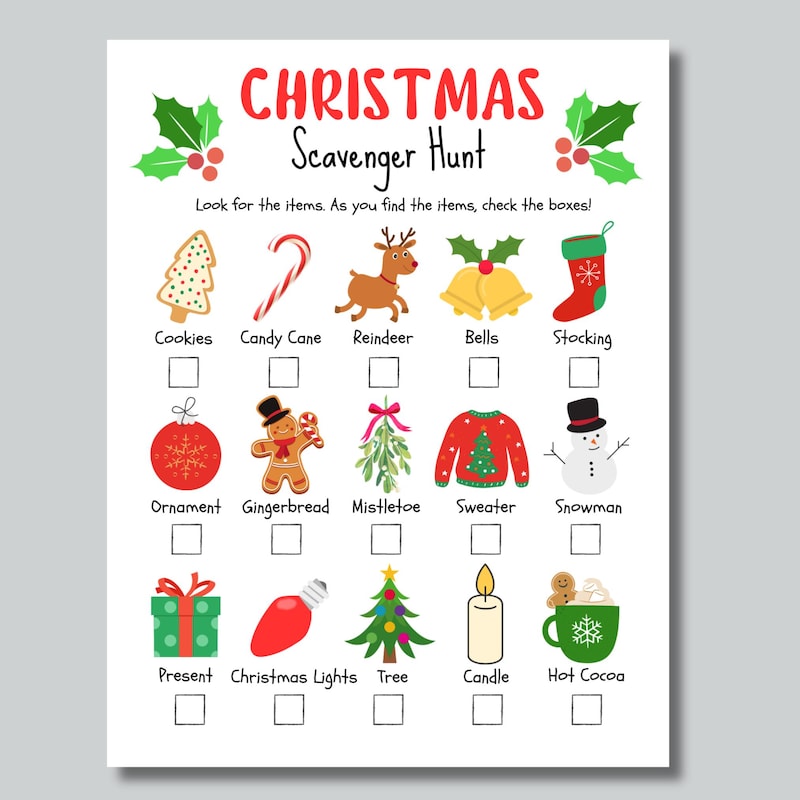Christmas Scavenger Hunt - Etsy