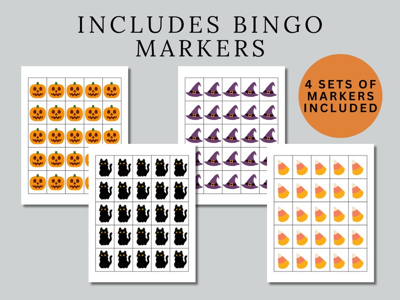 Halloween Bingo, 30 Bingo Cards, School Halloween Party Game, Halloween ...