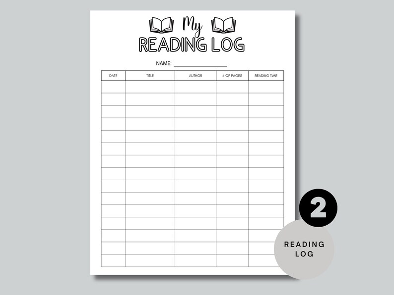 Kids Printable Reading Chart, Reading Log, Reading Reward Chart, Book ...
