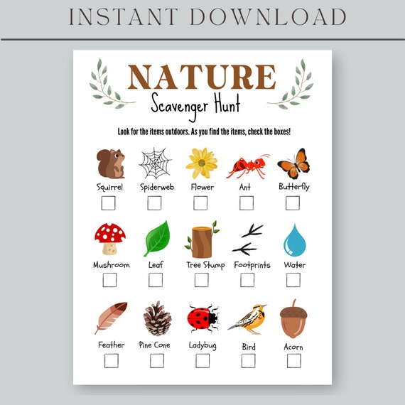 Outdoor Scavenger Hunt List Rules Freebie By Smart
