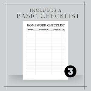 Daily & Weekly Homework Checklist: Fillable Student Planner (digital ...