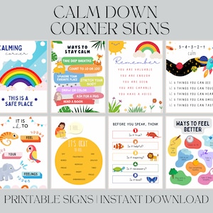 Calm Down Corner Poster Printables, Calming Corner, Emotional ...