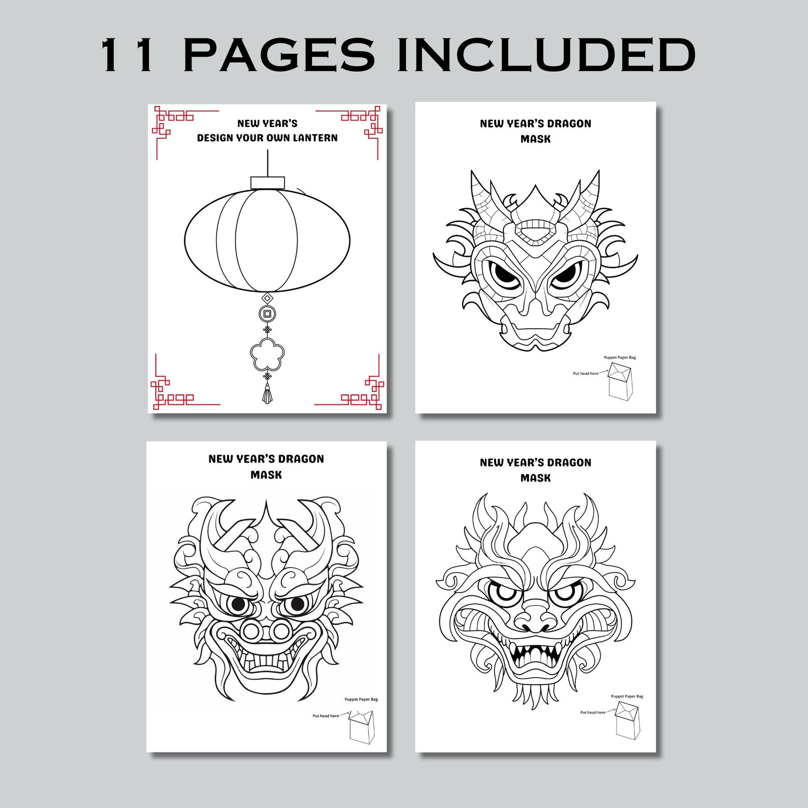 Chinese New Year Activity Bundle, Lunar New Year Printable Pages, Year ...