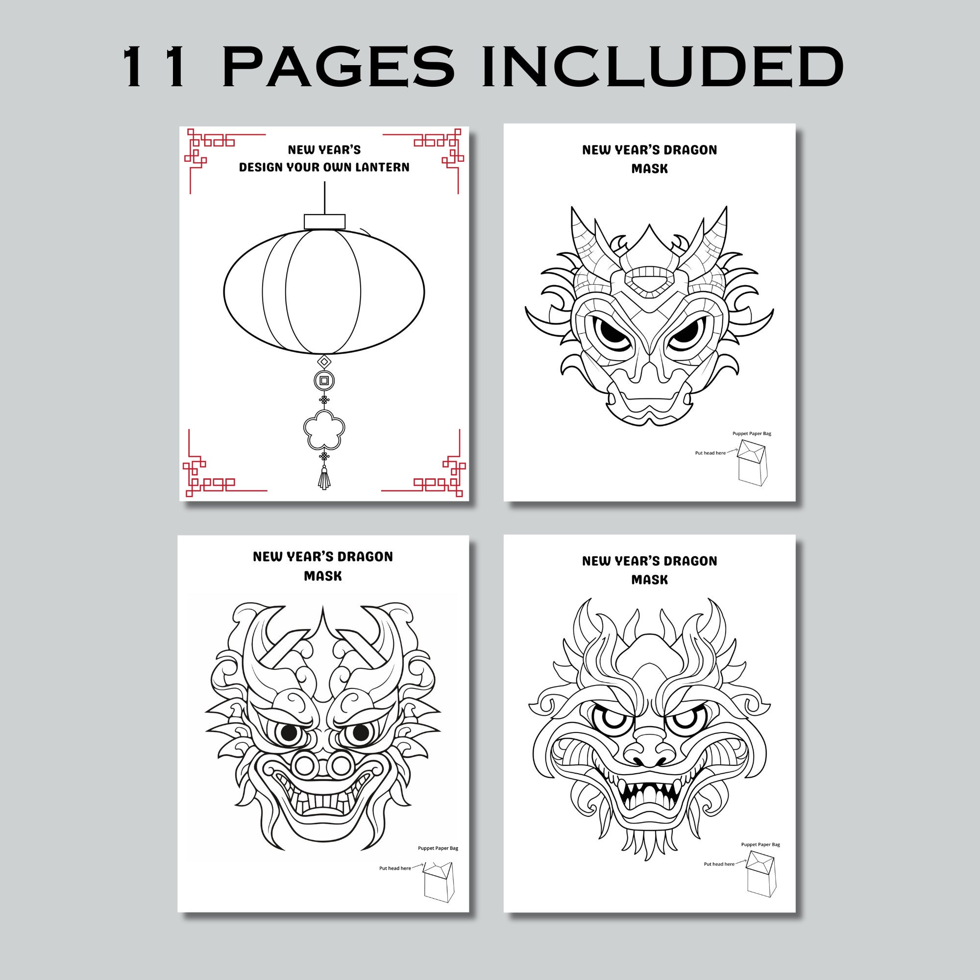 Chinese New Year Activity Bundle, Lunar New Year Printable Pages, Year ...