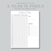 A Year in Pixels Printable, Pixel Journal, Year at a Glance, Yearly ...