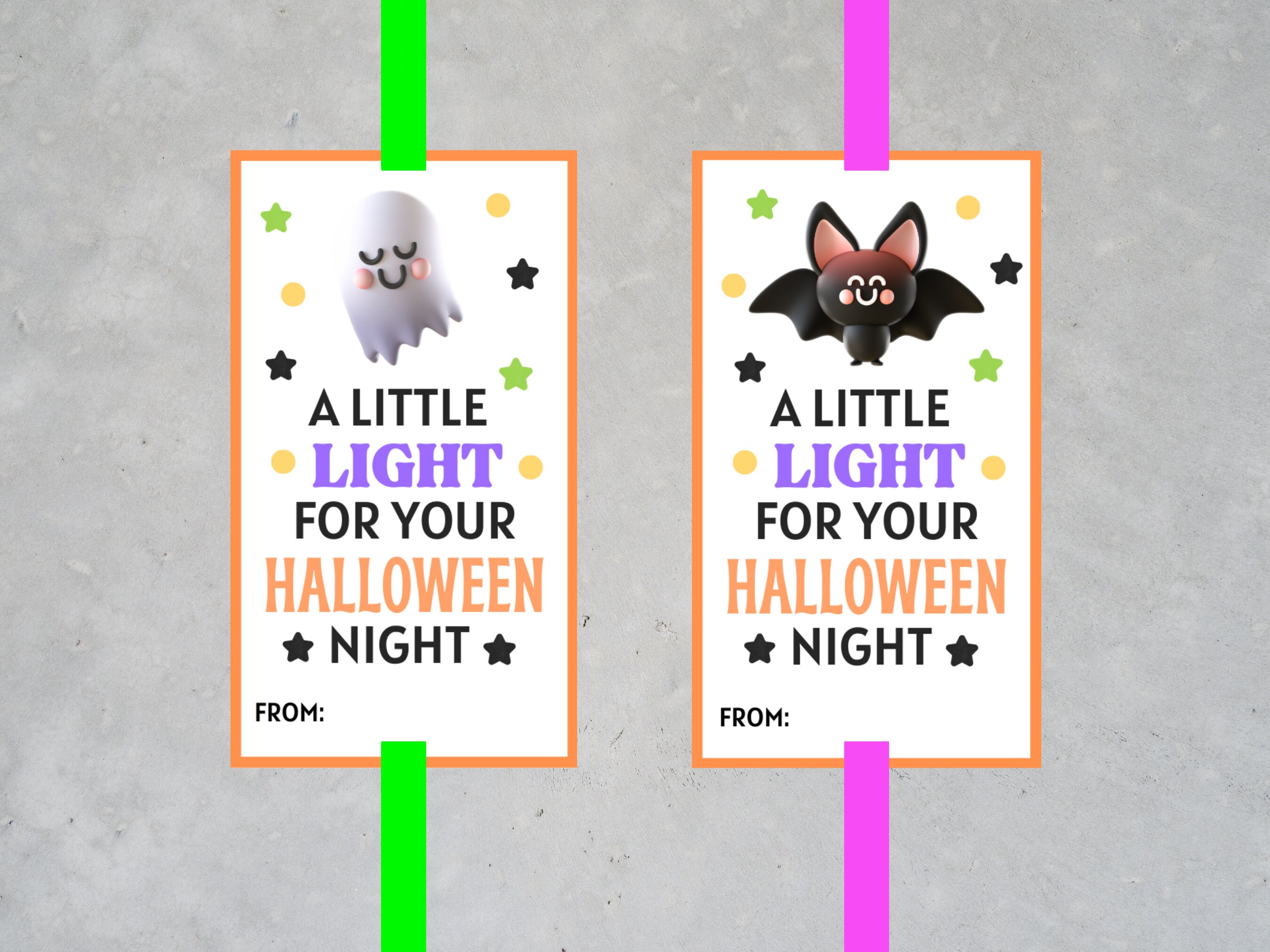 Halloween Glow Stick Tags: Printable Party Favors (PDF) - Etsy