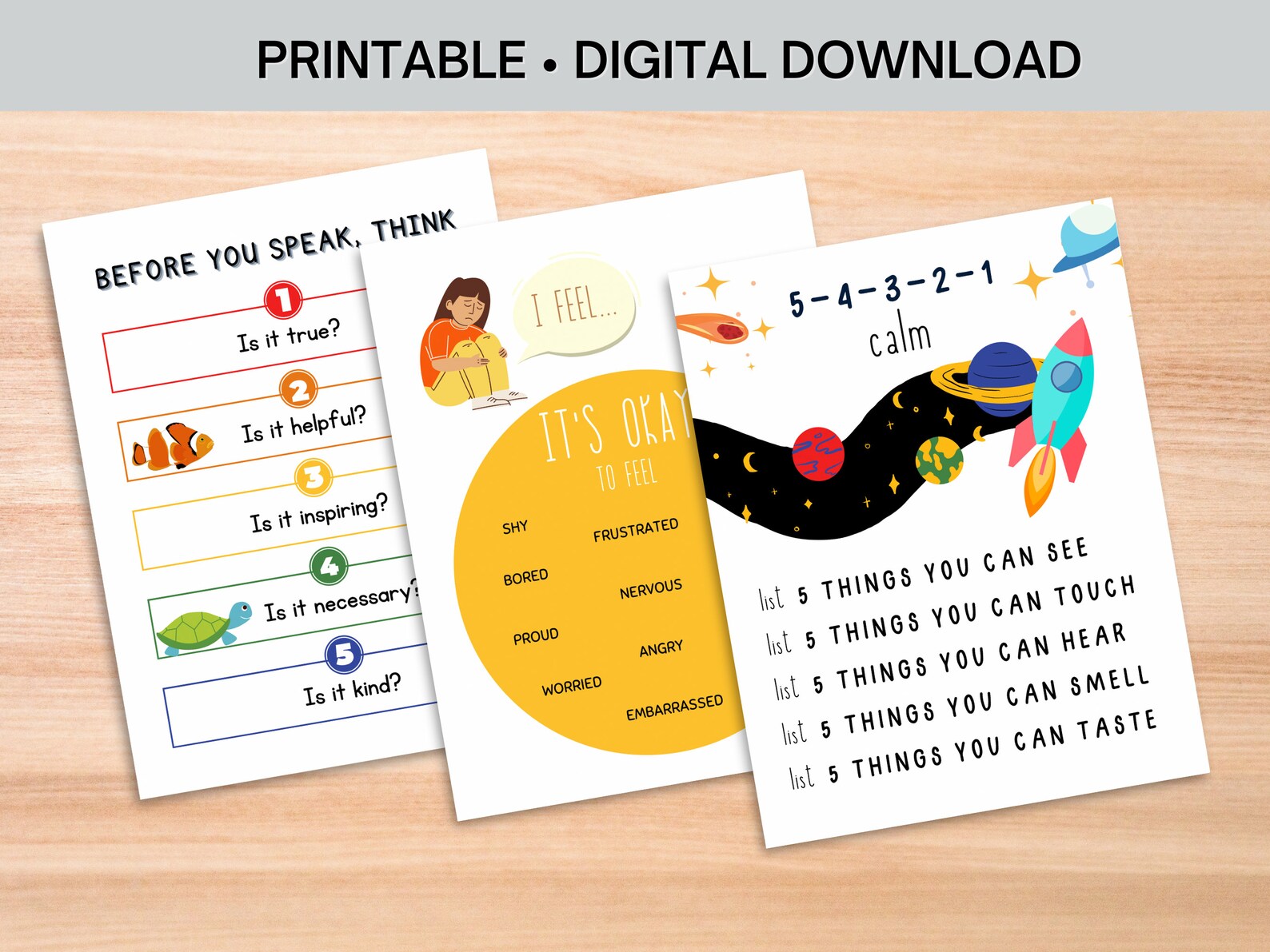 Calm Down Corner Poster Printables, Calming Corner, Emotional ...