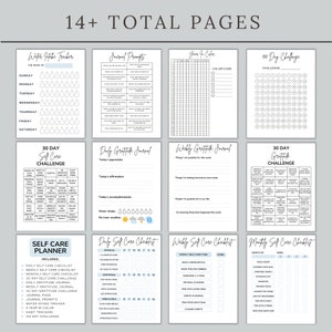 Self Care Planner Bundle, Selfcare Journal Tracker, Wellness Planner ...