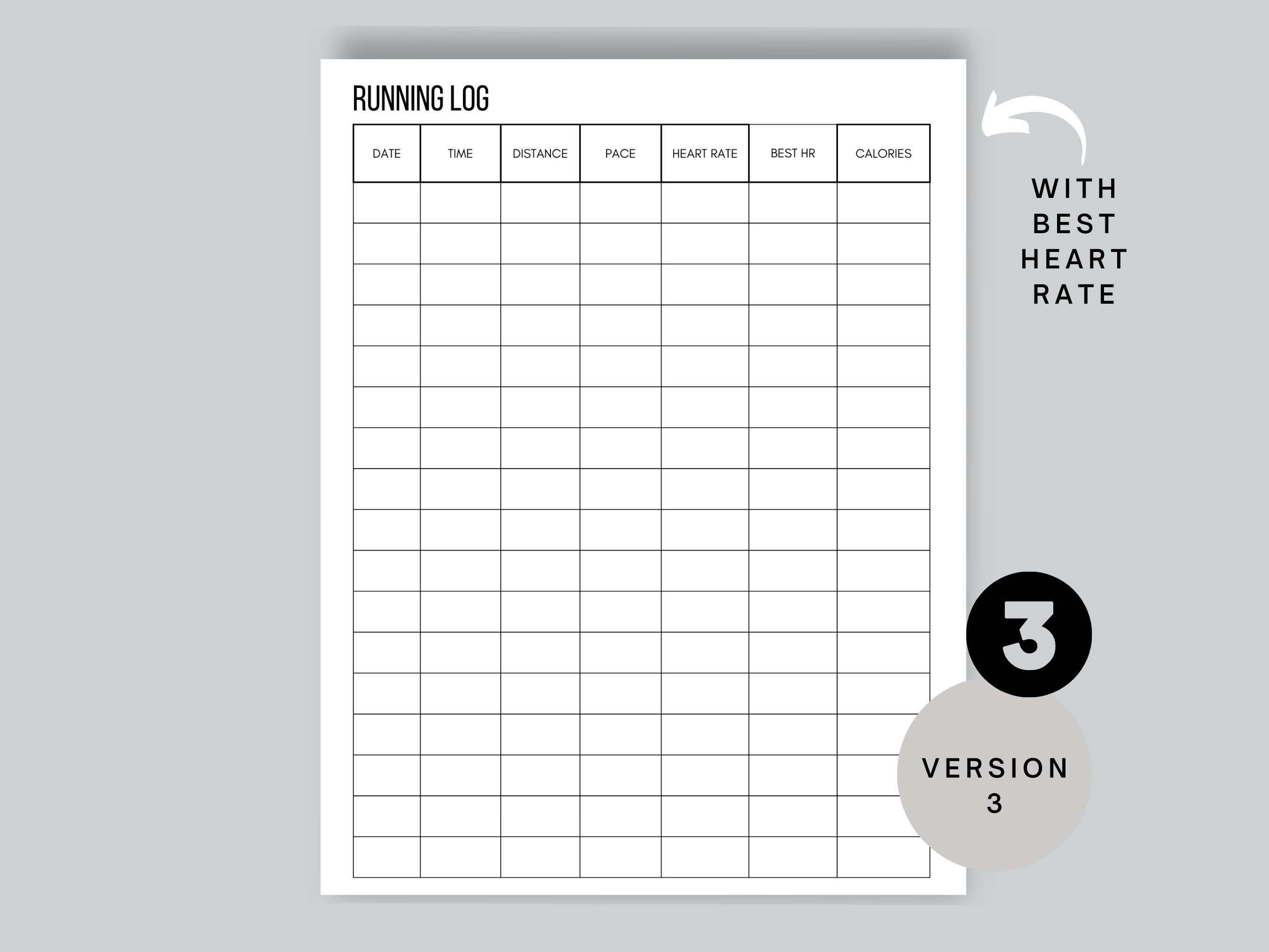 Running Logs, Running Trackers, 100 Mile Tracker, Printable Walking ...