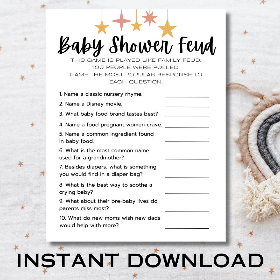 Family Feud Baby Shower Printables