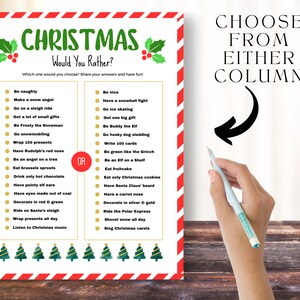 Christmas Would You Rather, Christmas Kids Game, Printable Christmas ...