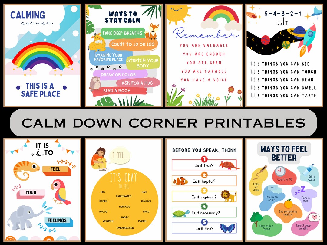 Calm Down Corner Poster Printables - Etsy