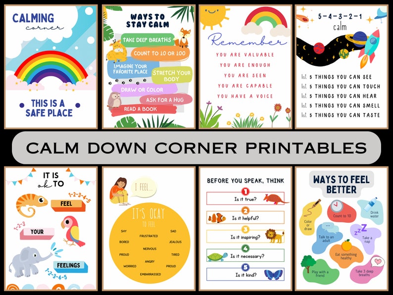 Calm Down Corner Poster Printables - Etsy