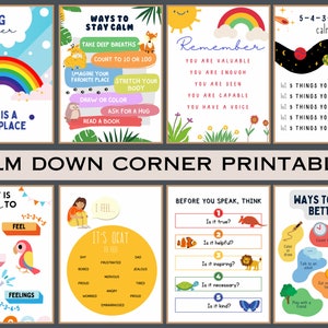 Calm Down Corner Poster Printables, Calming Corner, Emotional ...
