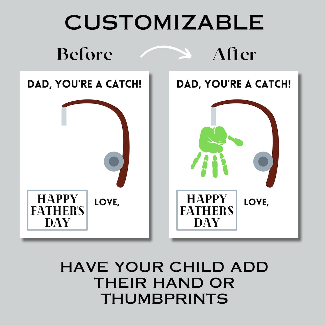 Fathers Day Handprint Craft Dad Birthday Gift DIY Gift for Dad Fathers ...