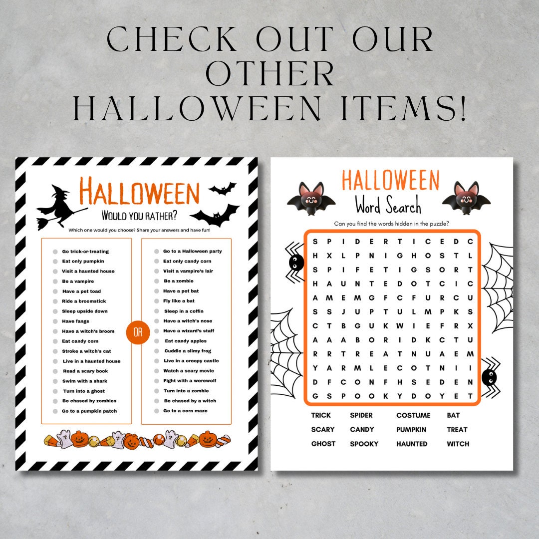 Halloween Scavenger Hunt, Halloween Kids Game, Printable Scavenger Hunt ...