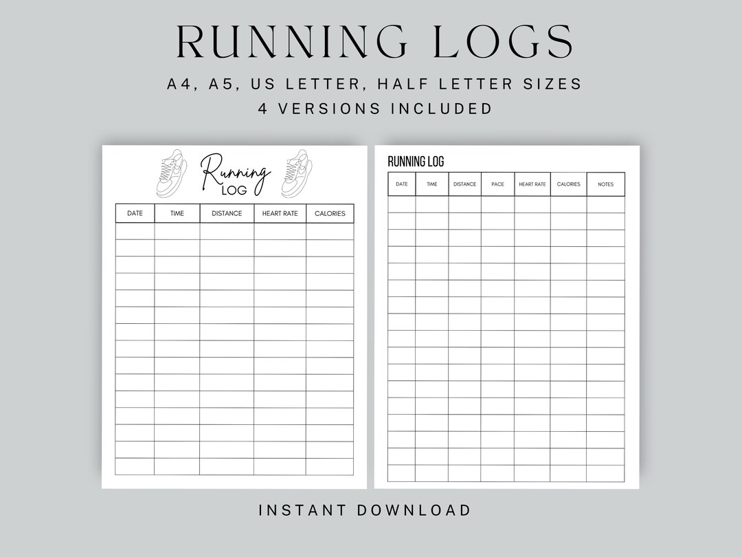 Running Logs, Running Trackers, 100 Mile Tracker, Printable Walking ...