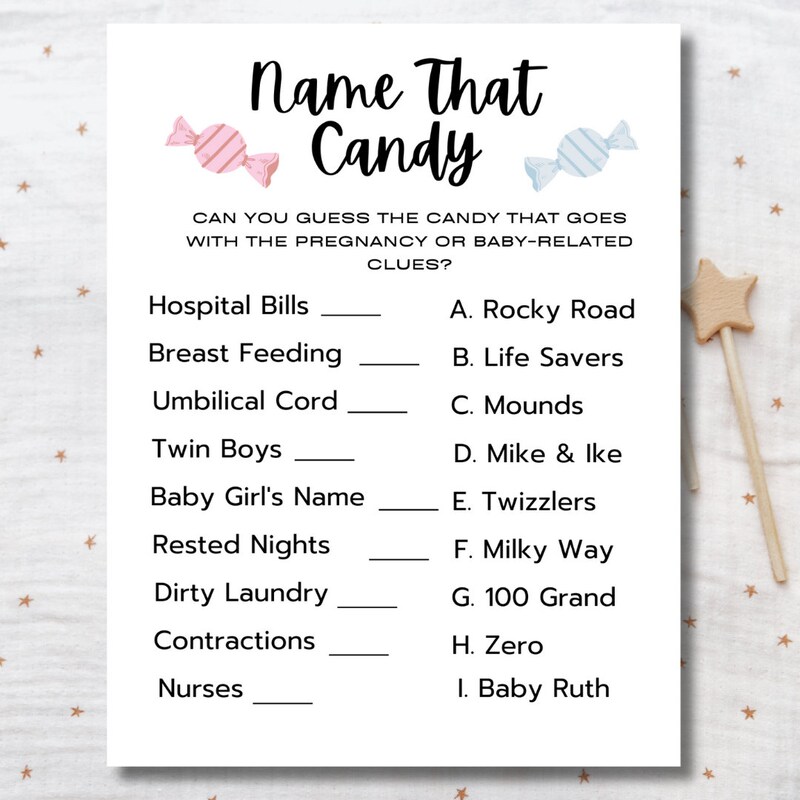 Baby Shower Candy Game - Etsy
