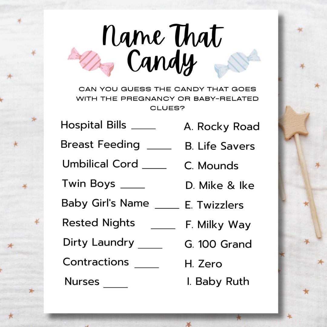 Name That Candy Baby Shower Game (instant Download) - Etsy