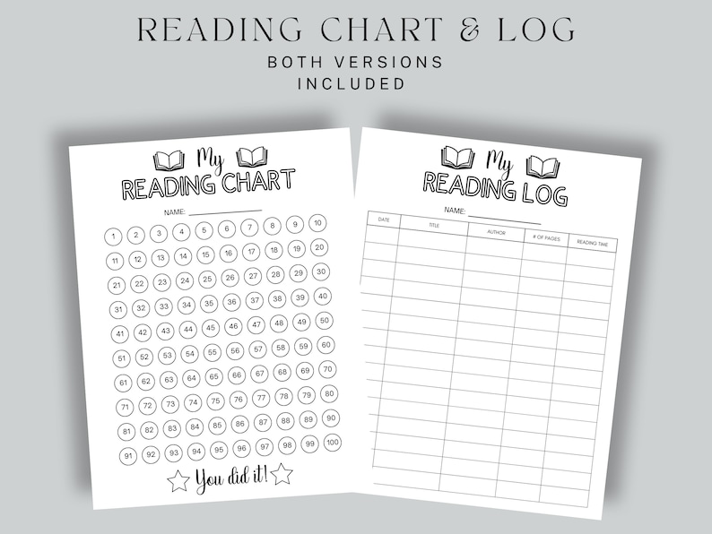 Kids Reading Chart & Log: Printable Book Tracker (PDF Download) - Etsy