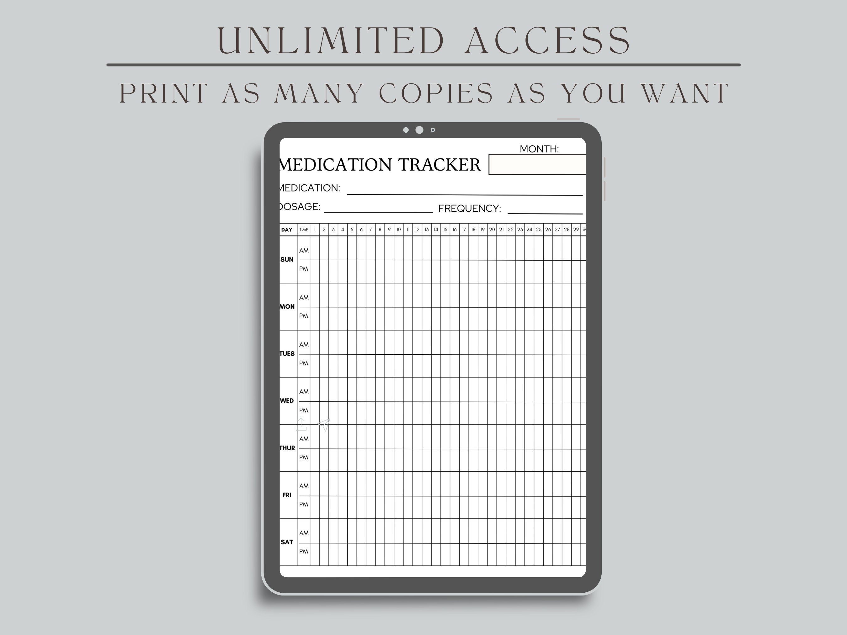 Medikamente Tracker, Checkliste Medikamente, Medizin Log, Printable ...