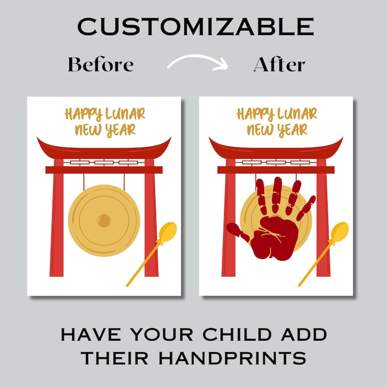 2025 Lunar New Year Handprint Art, Chinese New Year Printable Handprint ...