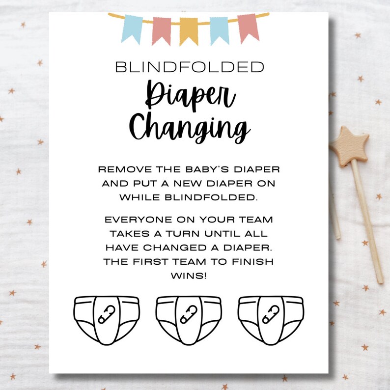 Blindfolded Diaper Changing Baby Shower Game (digital Download) - Etsy