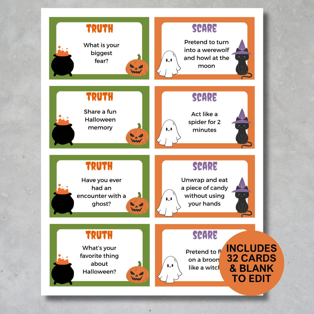 Halloween Truth or Scare, Halloween Truth or Dare, Halloween Kids Game ...