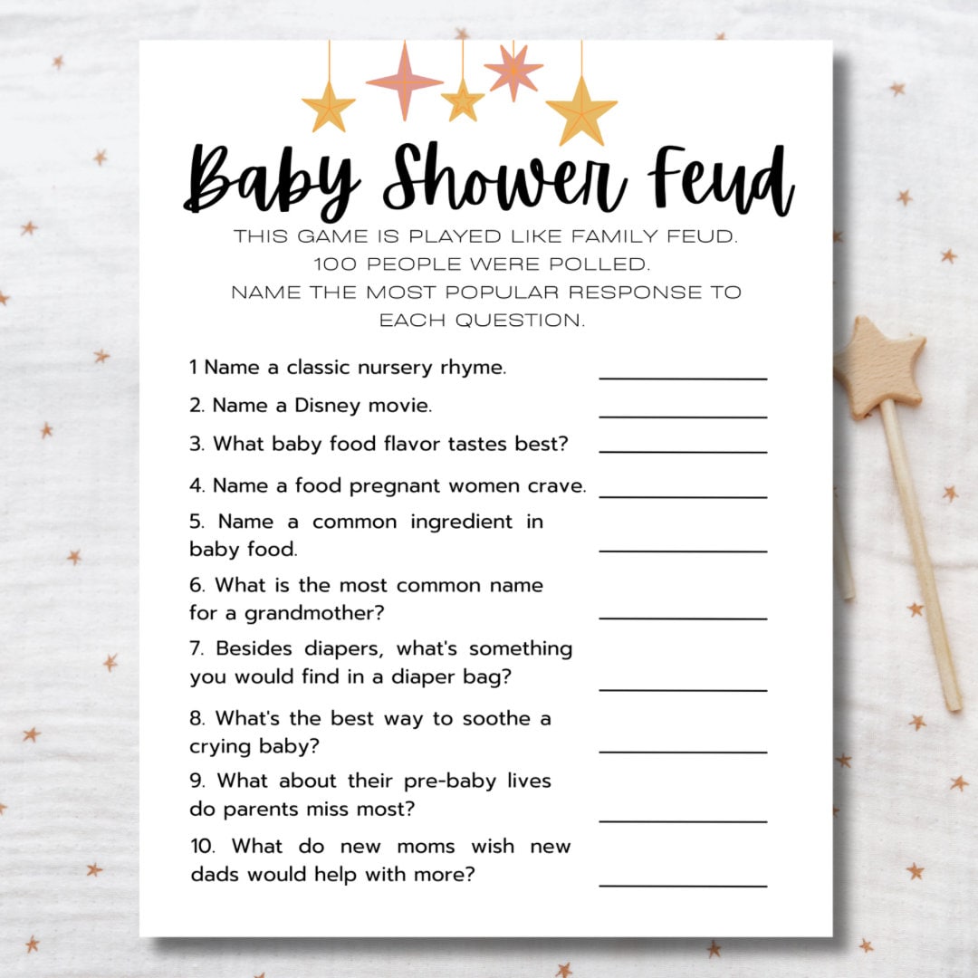Baby Shower Feud, Baby Shower Game, Answer Key Included, Baby Shower ...