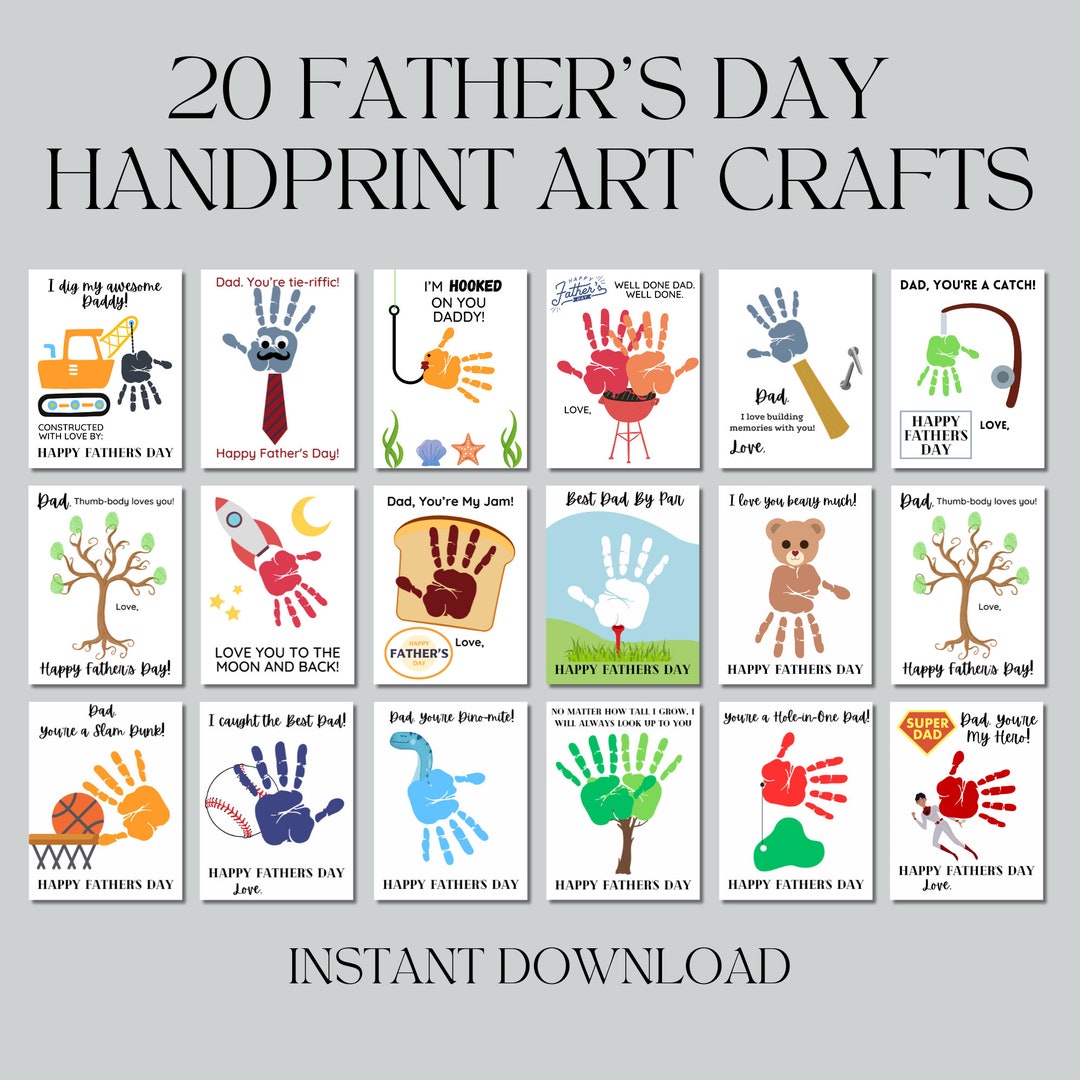 Father's Day Handprint Art Craft: Sentimental Gift (digital PDF) - Etsy