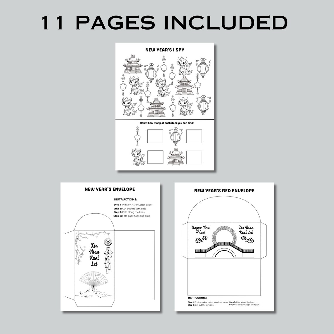 Chinese New Year Activity Bundle, Lunar New Year Printable Pages, Year ...