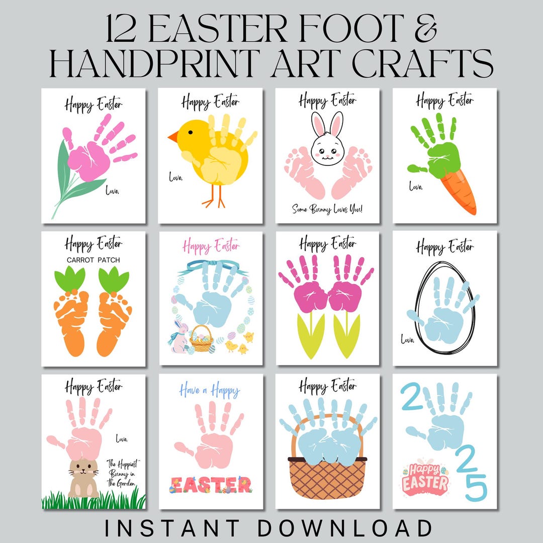 2025 Easter Handprint Art, Easter Handprint Crafts, Easter Footprint ...