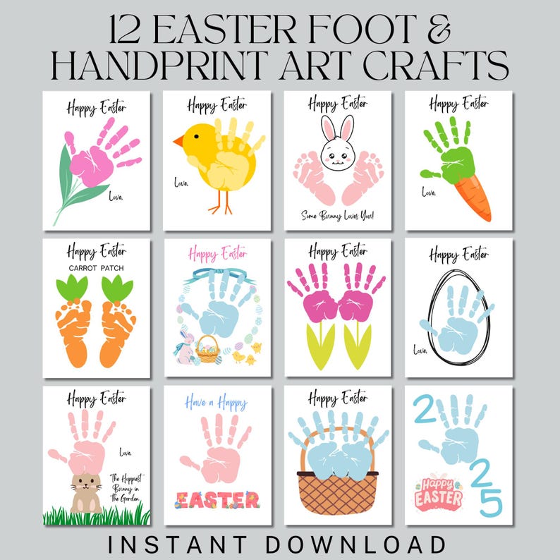 2025 Easter Handprint Art, Easter Handprint Crafts, Easter Footprint ...
