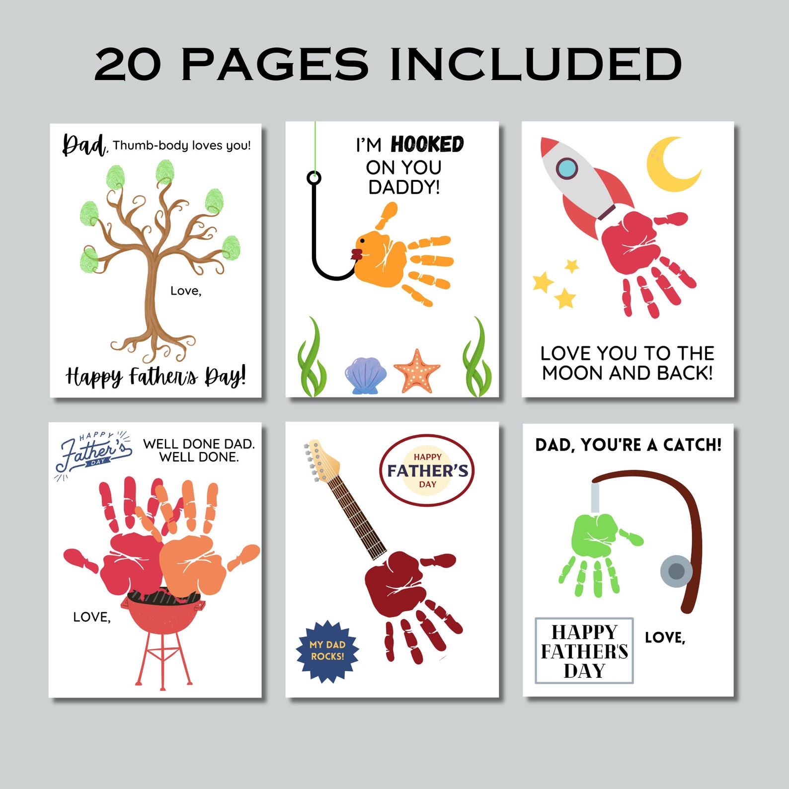 Fathers Day Handprint Craft Dad Birthday Gift DIY Gift for Dad Fathers ...