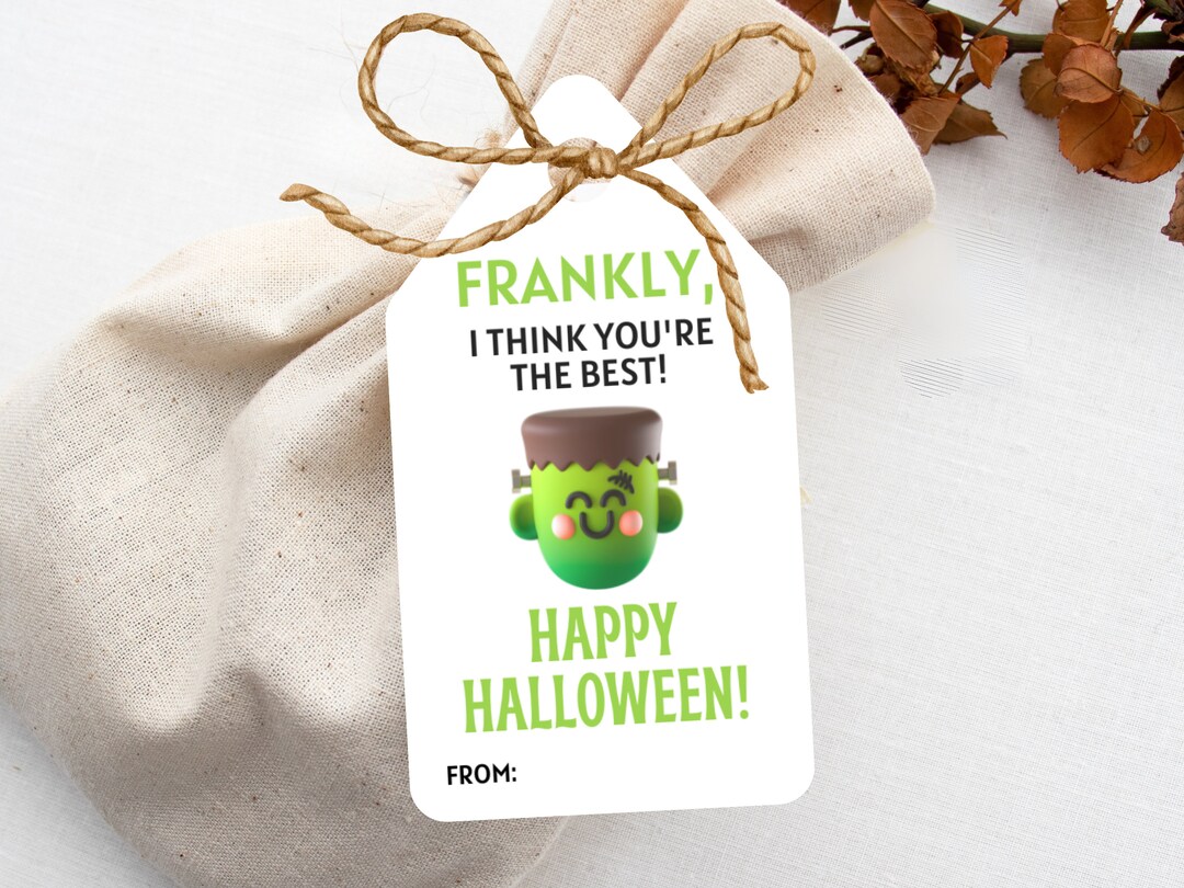 Frankenstein Halloween Gift Tags, Printable Party Favor (PDF) - Etsy