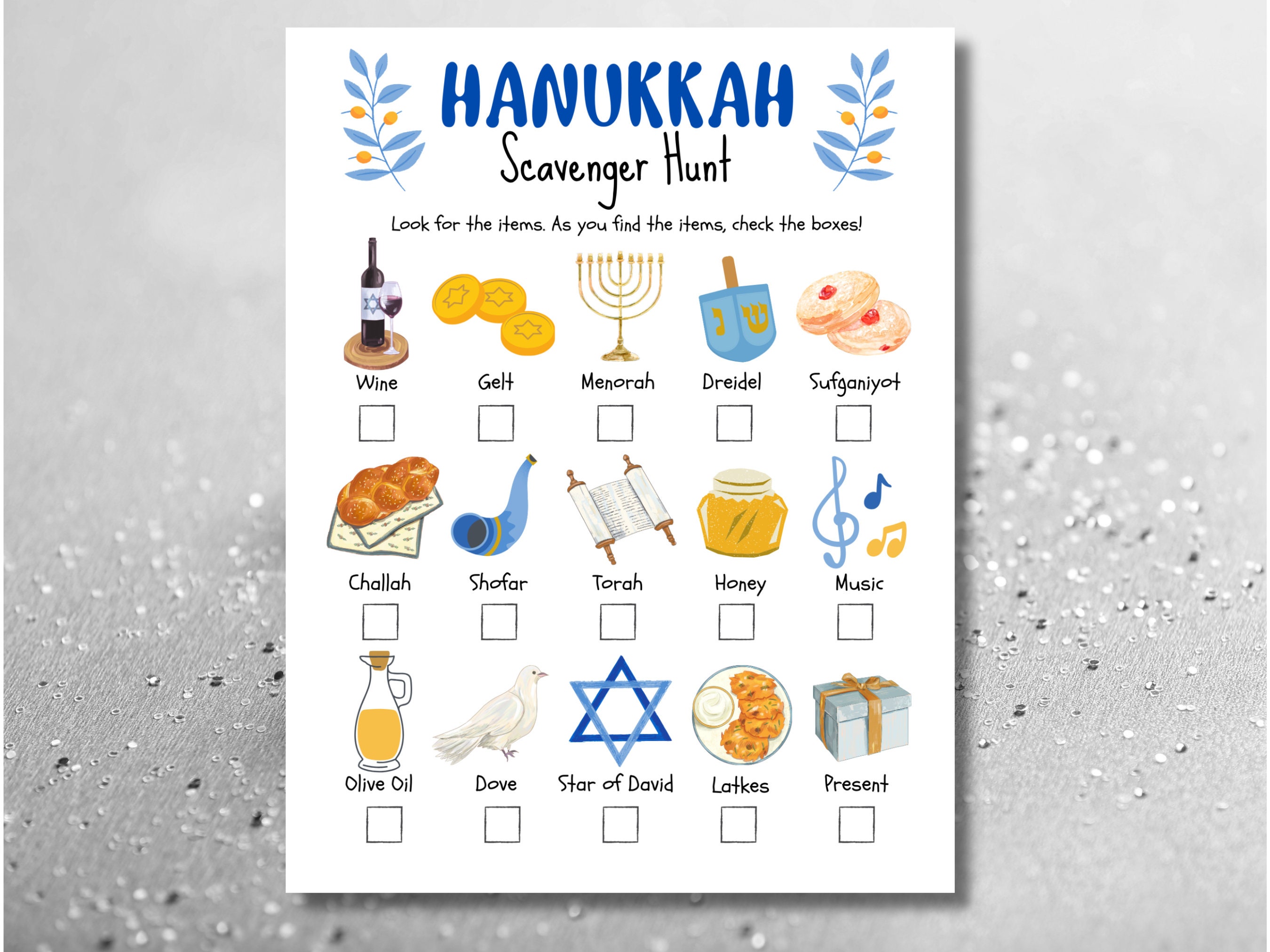 Hanukkah Scavenger Hunt, Hanukkah Kids Game, Printable Scavenger Hunt ...