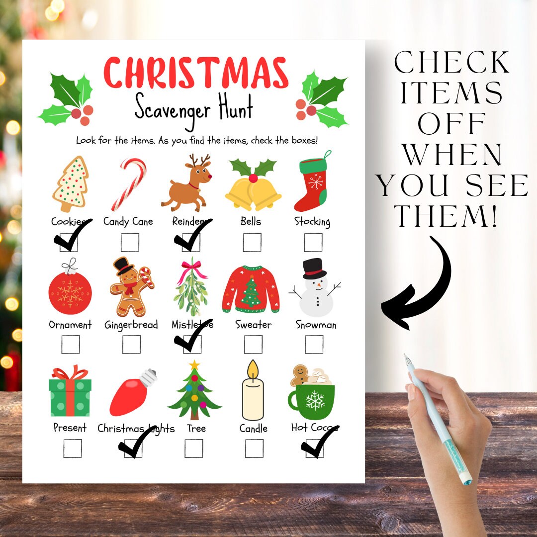 Christmas Scavenger Hunt, Christmas Kids Game, Printable Kids Christmas ...