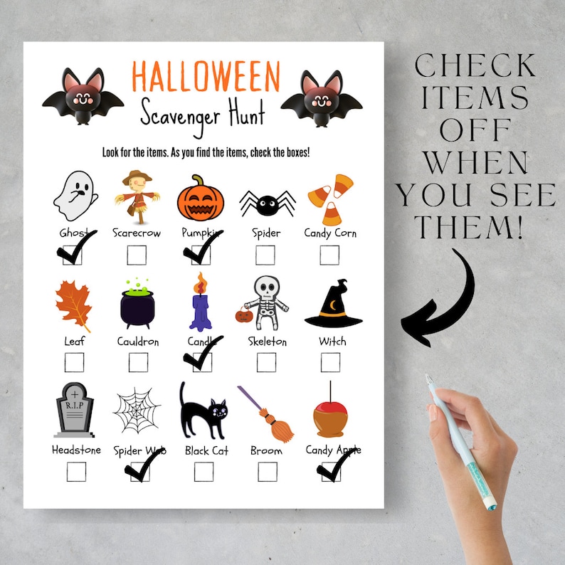 Halloween Scavenger Hunt, Halloween Kids Game, Printable Scavenger Hunt ...
