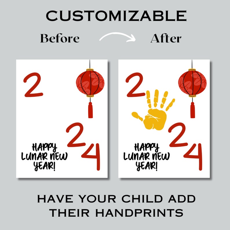 Chinese New Year Handprint Art, Lunar New Year Printable Handprint ...