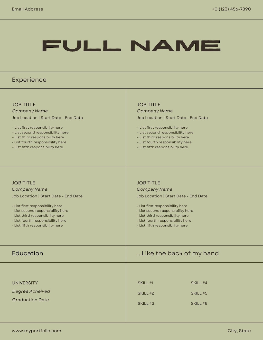 Grid Resume + Cover Letter Template - Etsy