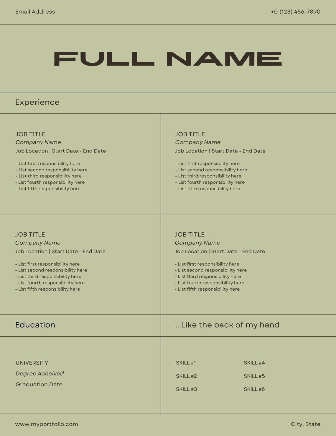 Grid Resume + Cover Letter Template - Etsy