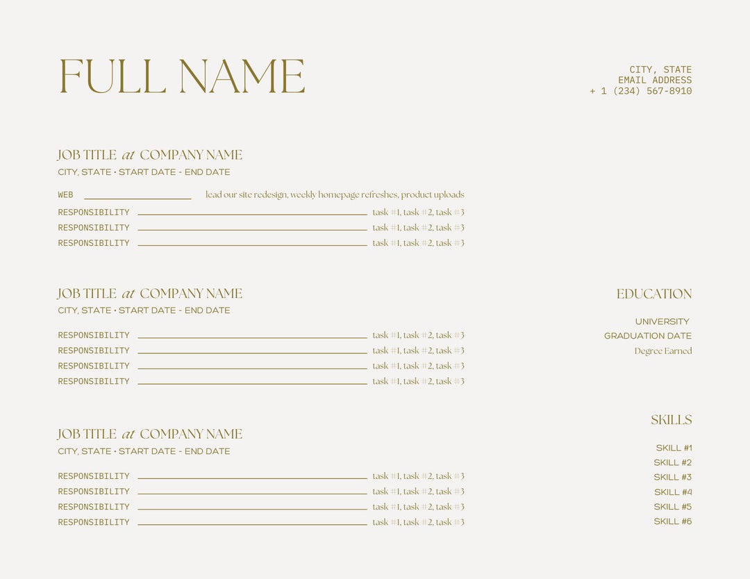 Creative, Modern Resume + Cover Letter Canva Template - Etsy