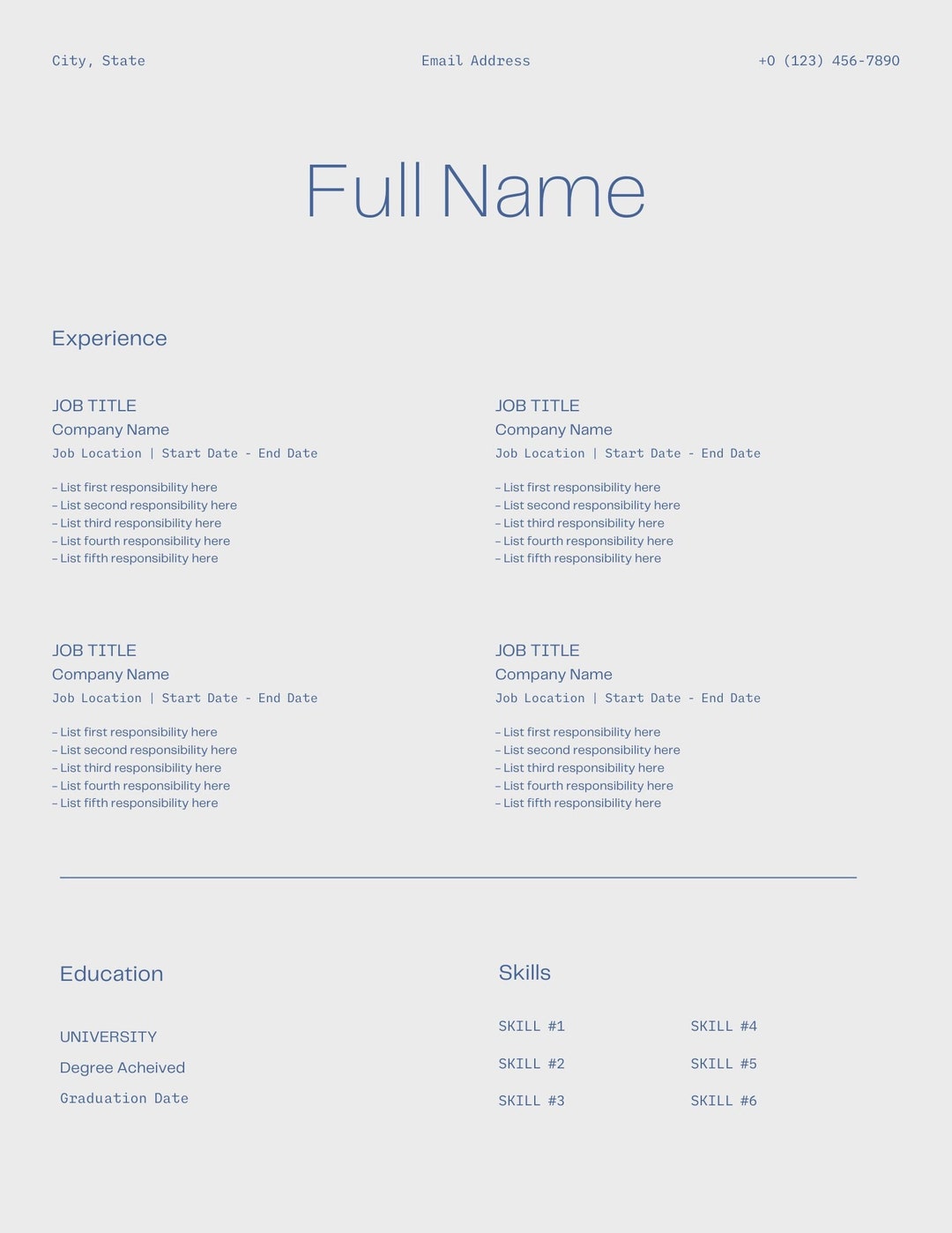 Modern, Creative Resume + Cover Letter Canva Template - Etsy