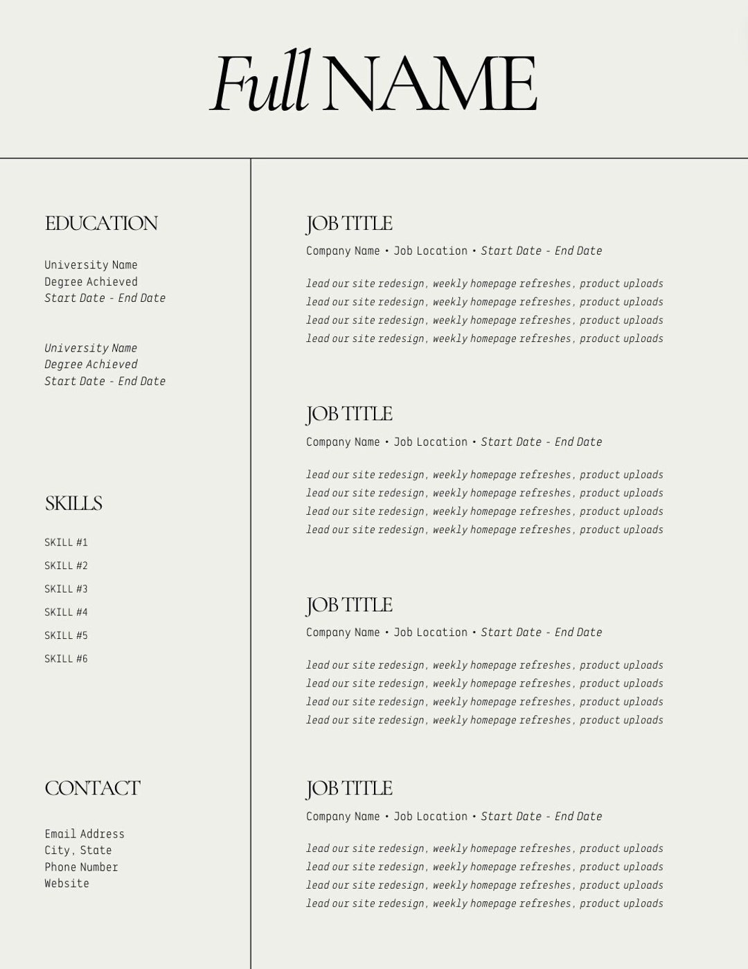 Manifest Your Dream Job Resume + Cover Letter Canva Template - Etsy